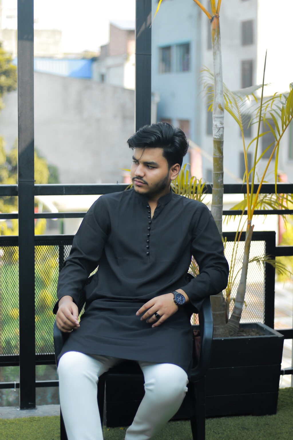 Solid Premium Black Panjabi - fabirio